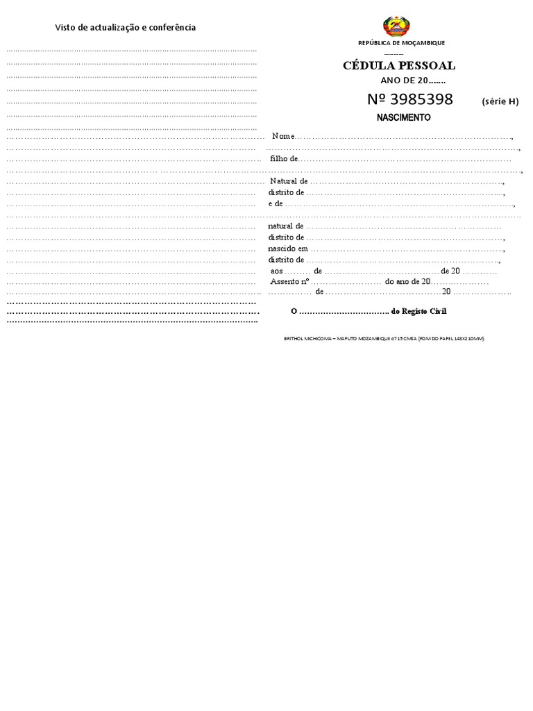 Cedula Pessoal | PDF