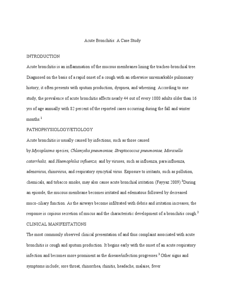 Acute Bronchitis Case Study | PDF | Bronchitis | Pneumonia