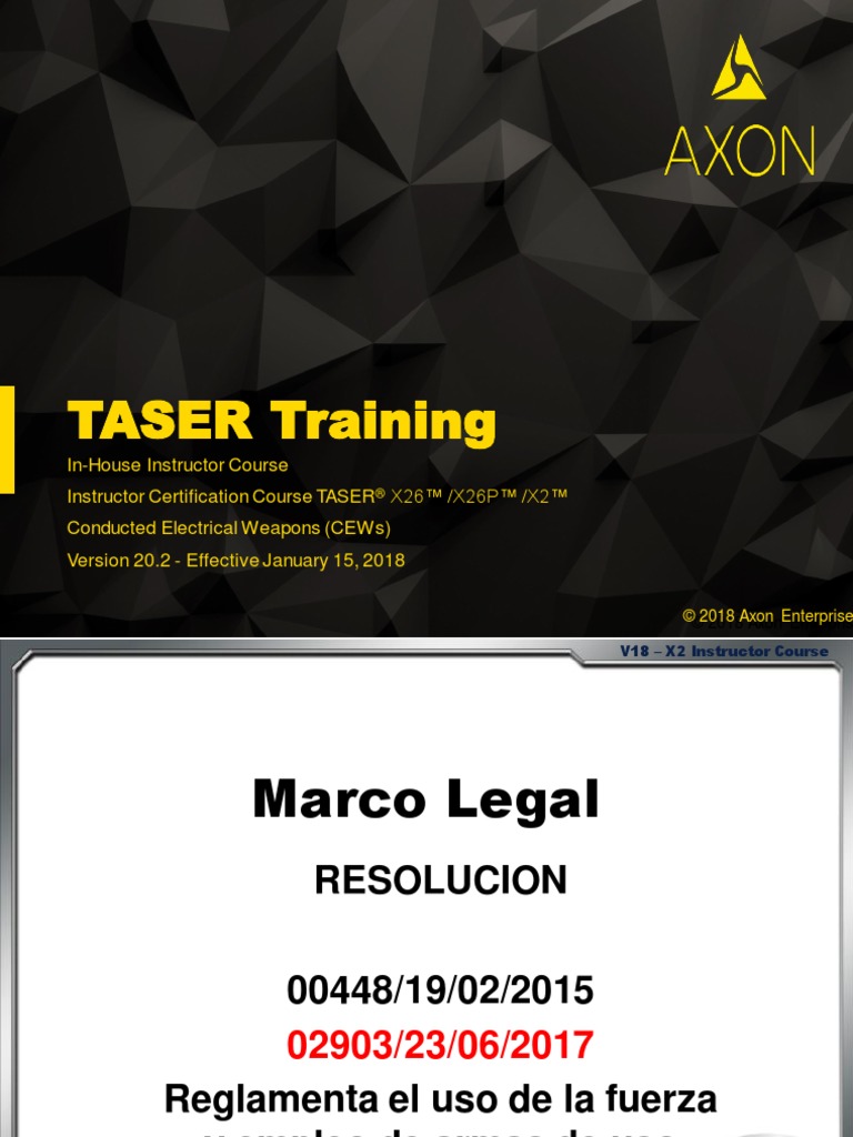 TASER X-2 Instructors Course Version 20.2 - 2018 | PDF | Sistema ...