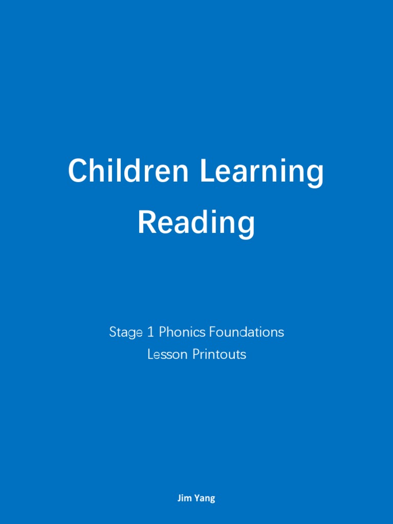 Children Learning Reading: Stage 1 Phonics Foundations Lesson Printouts ...
