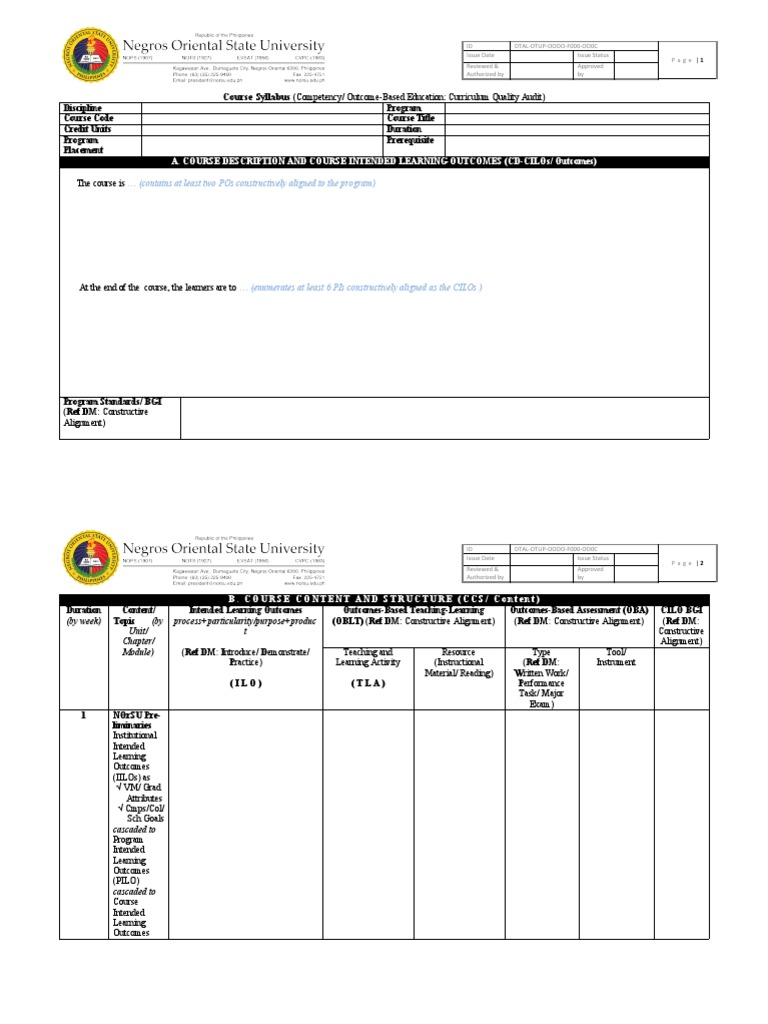 DTAL ISO COBE CQA Form | PDF | Educational Assessment | Education Theory