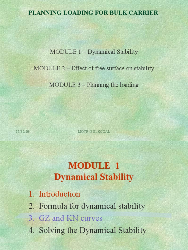 Dynamical Stability in Bulk Carriers | PDF | Physics | Classical Mechanics