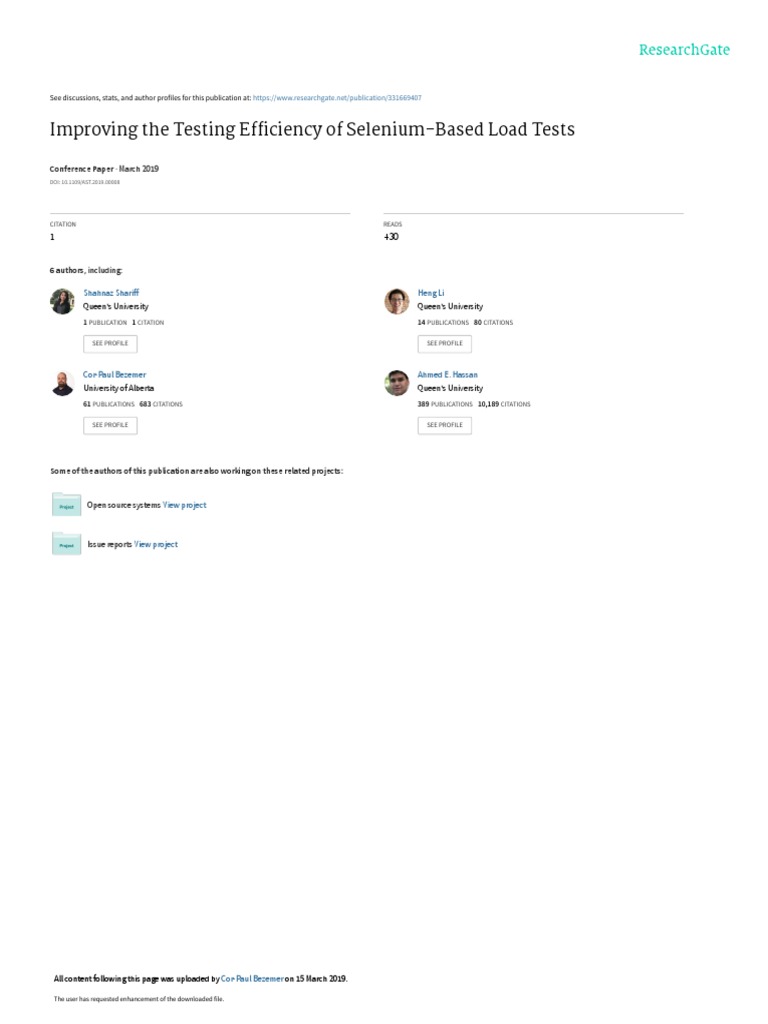 Selenium Load Testing Optimization | PDF | Selenium (Software) | World ...
