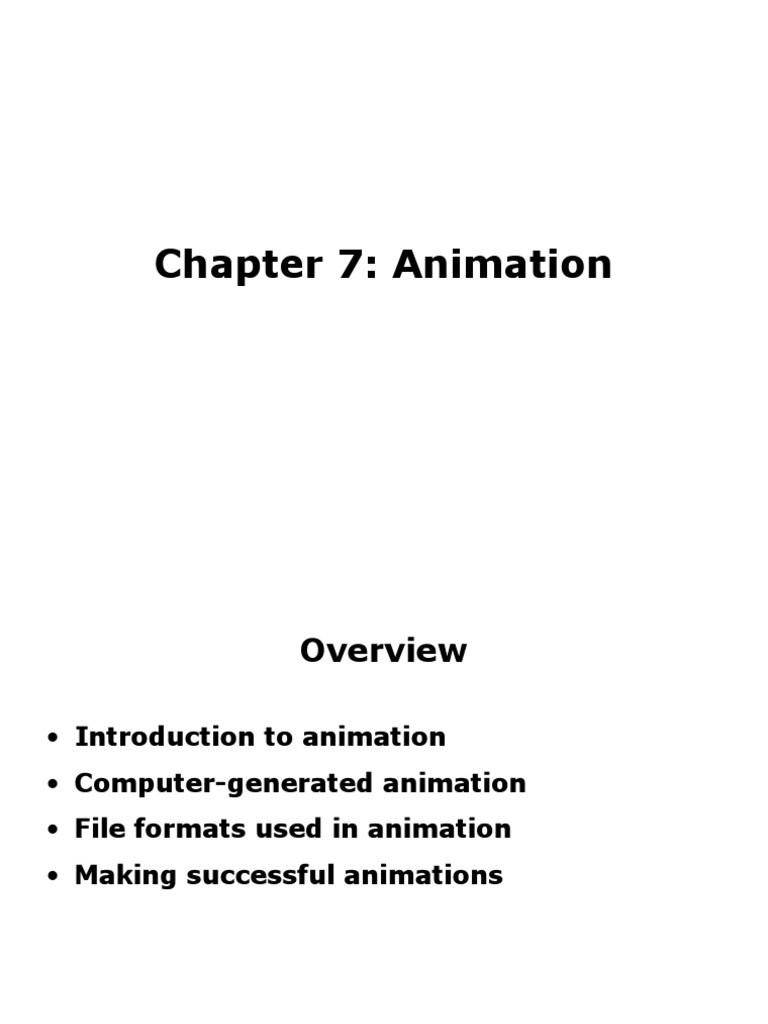 Chapter 7 Animation | PDF | Animation | Computer Animation