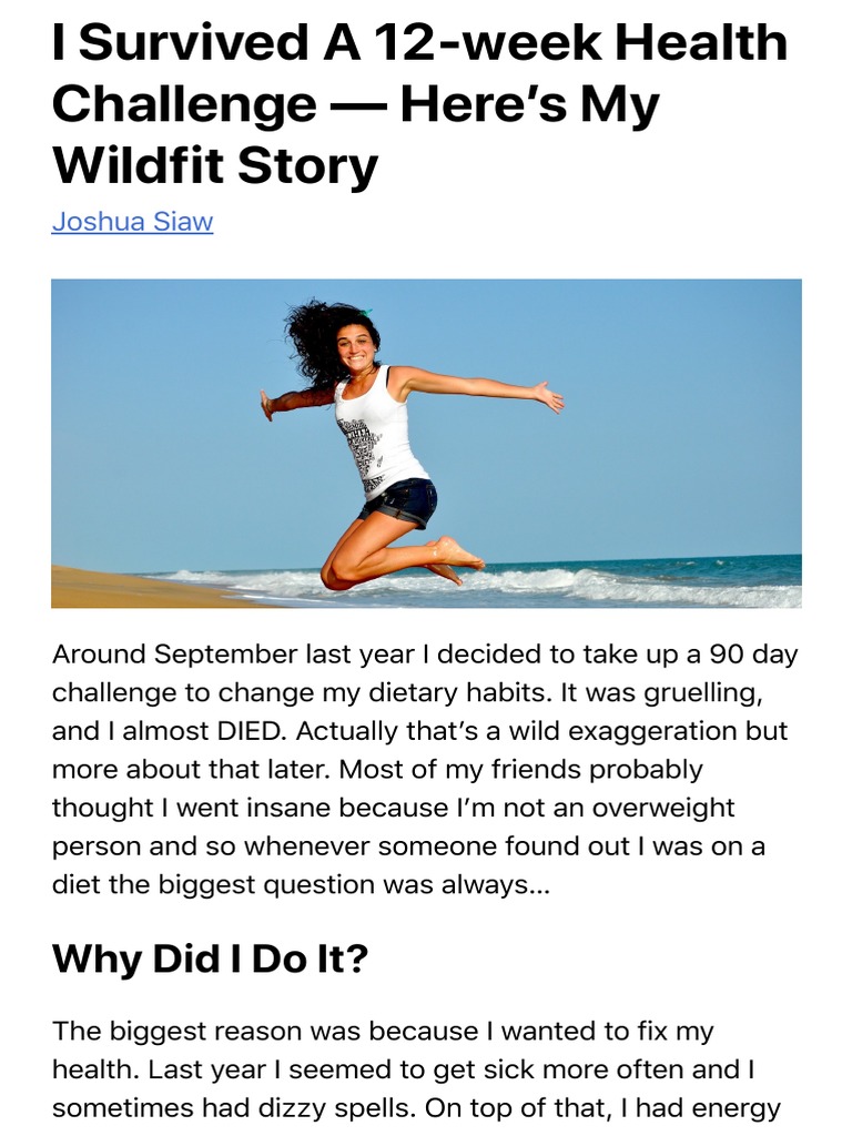 I Survived A 12-week Health Challenge And Lost Weight | PDF | Meal | Lunch