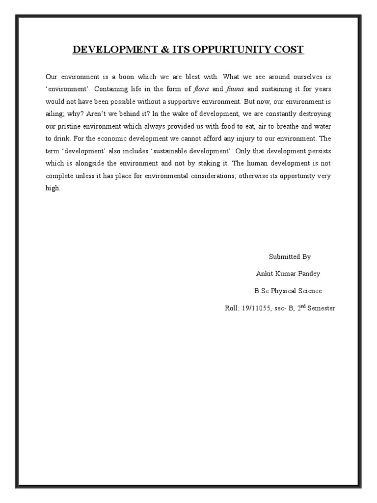 Development & Its Oppurtunity Cost | PDF | Science & Mathematics