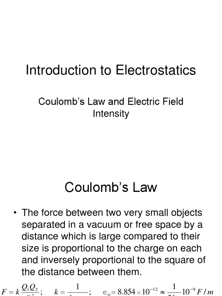 Introduction To Electrostatics | PDF | Electric Charge | Electrostatics