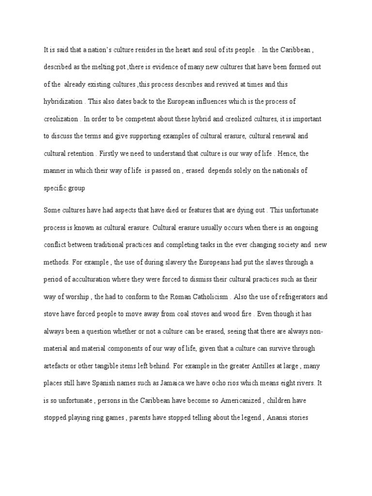 Cultural Erasure and Retention in the Caribbean | PDF | Culture (General)
