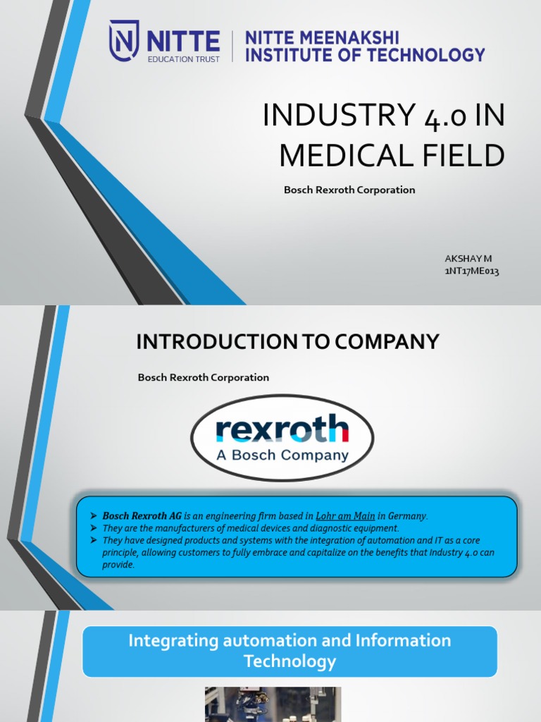 Industry 4.0 in Medical Field: Bosch Rexroth Corporation | PDF ...
