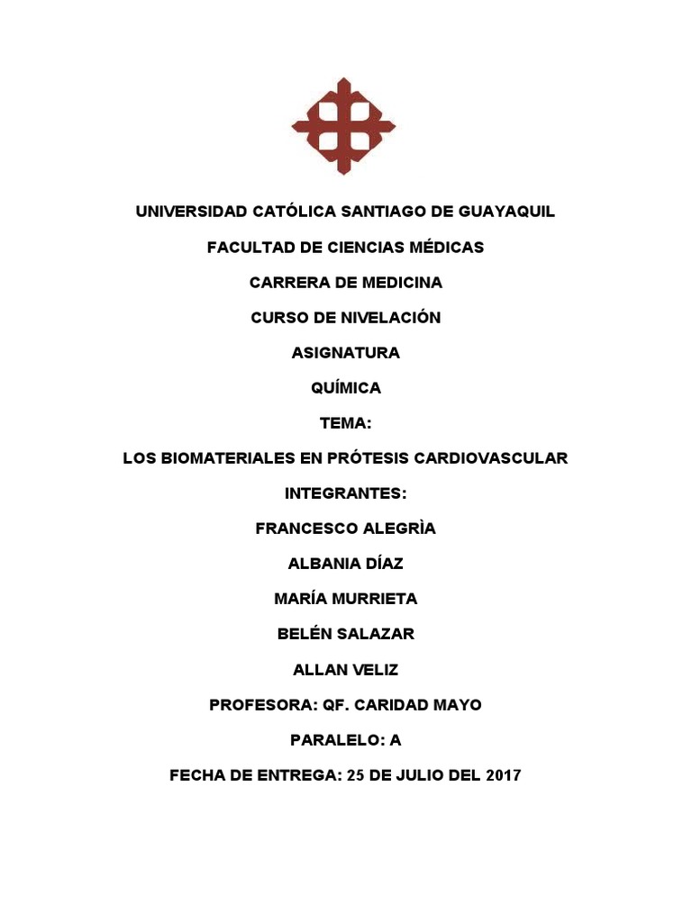 Biomateriales en Prótesis Cardiovascular | PDF | Implante dental ...