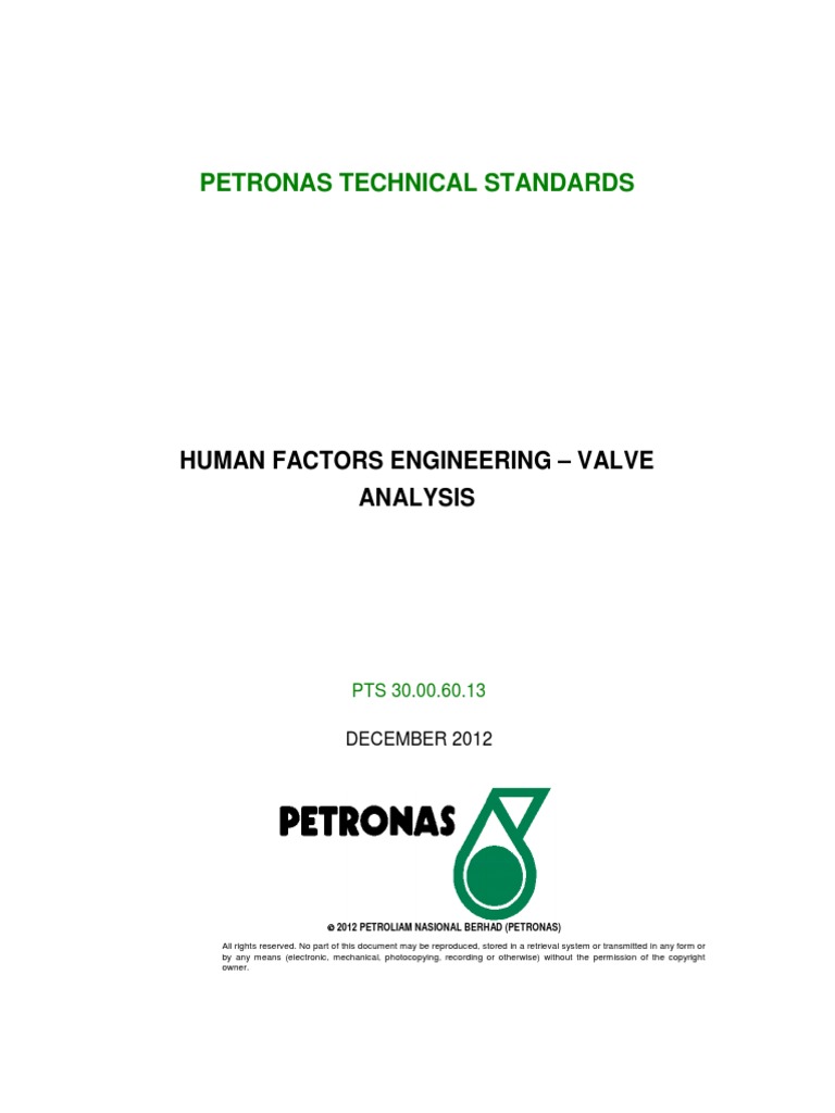 Petronas Technical Standards: Human Factors Engineering - Valve ...