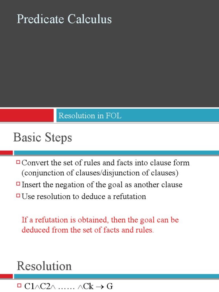 Predicate Calculus: Resolution in FOL | PDF | Harry Potter | Logic