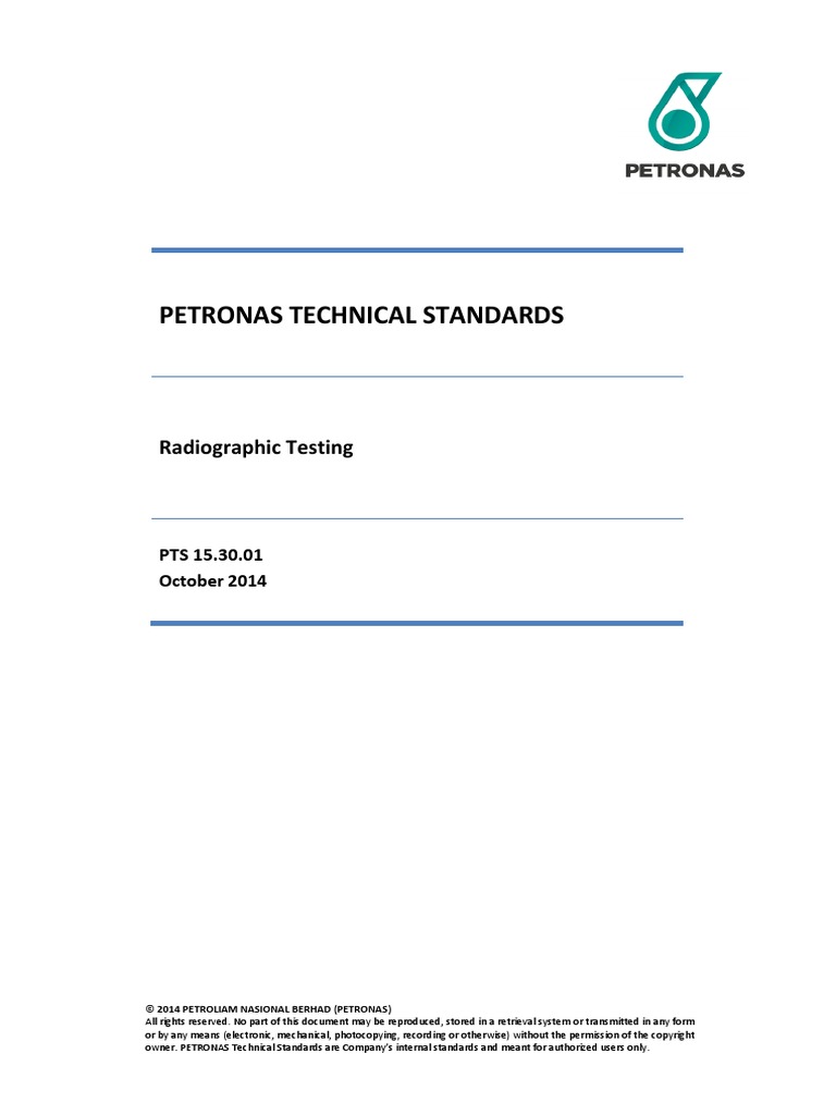 Petronas Technical Standards: Radiographic Testing | PDF ...