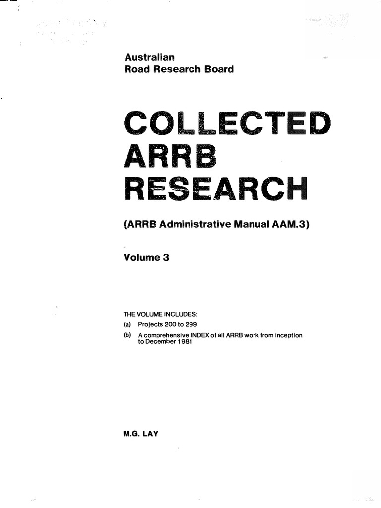 Collected ARRB Research: An Extensive Compilation of Australian Road ...