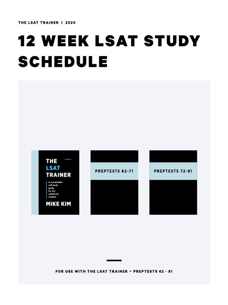 12 Week Lsat Study Schedule 2020 62 81 | PDF | Law School Admission ...