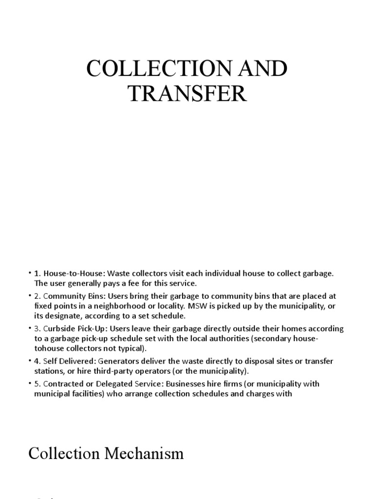 6 Collection Transport | PDF | Municipal Solid Waste | Pollution