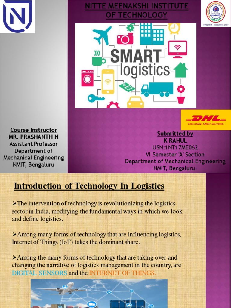 Smart Logistics by DHL (1nt17me062) PPT | PDF | Internet Of Things ...
