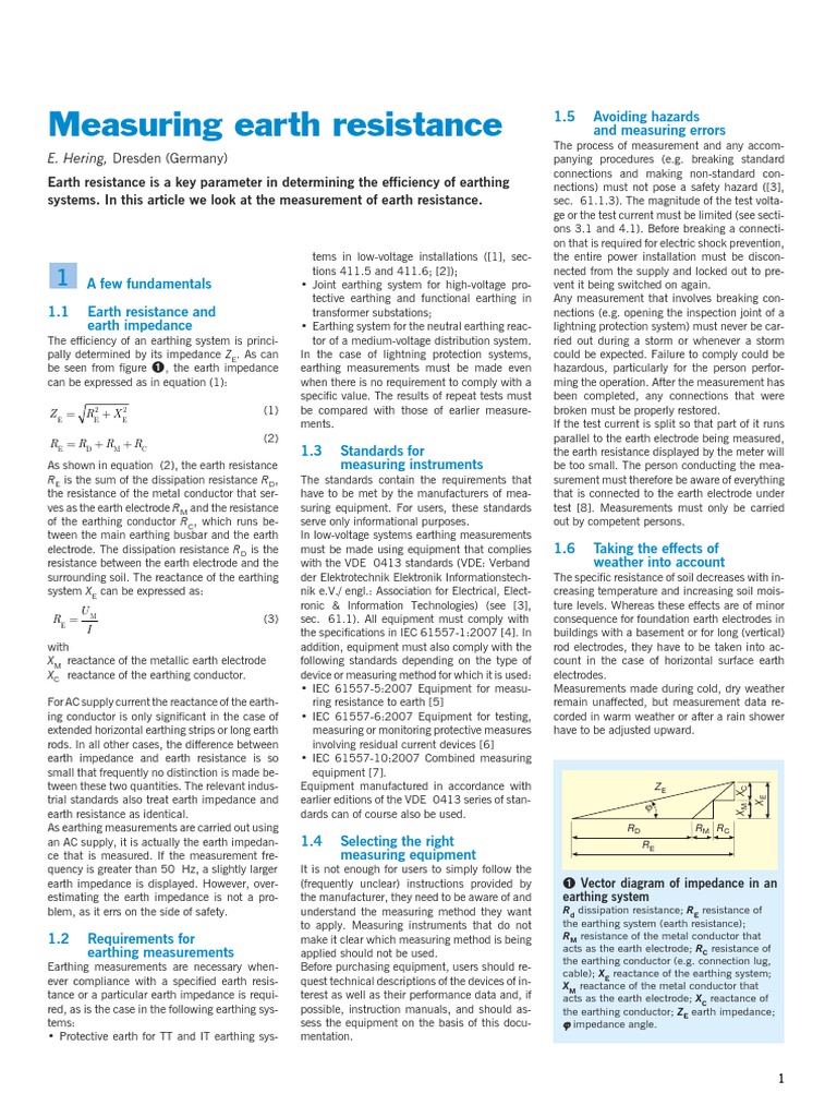 Measuring Earth Resistance PDF | PDF | Electrical Resistance And ...