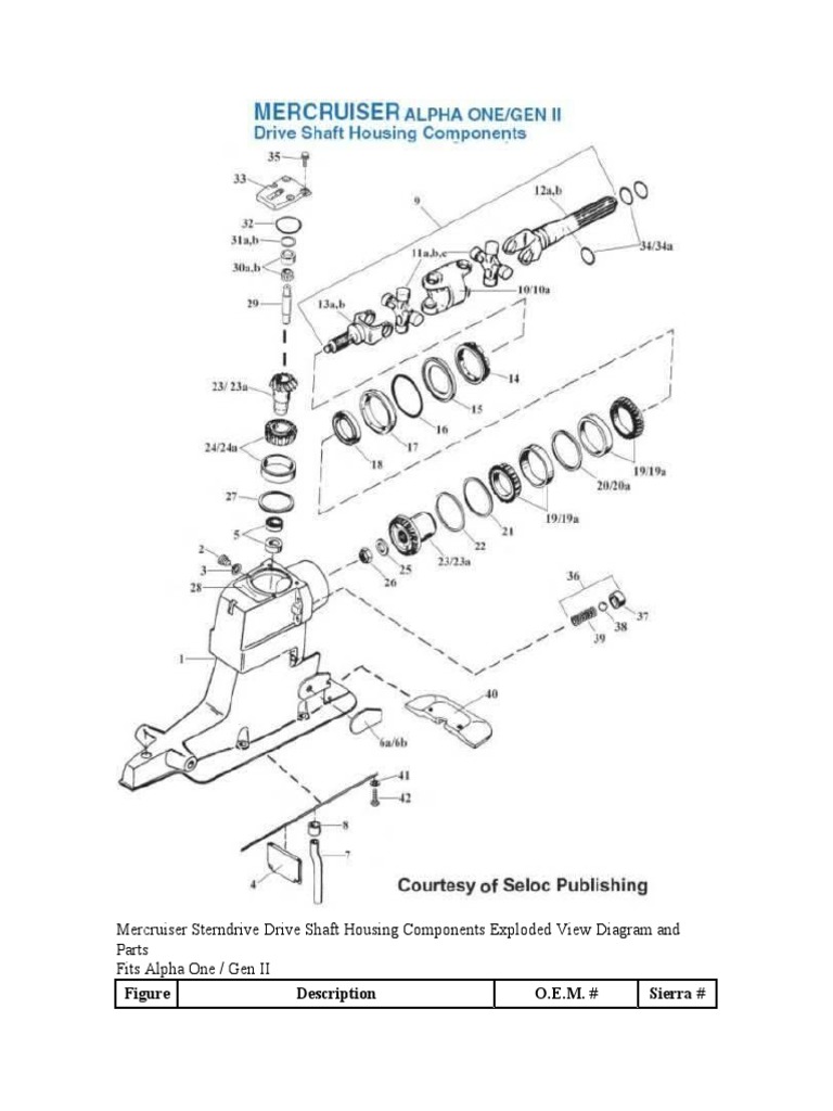 Mercruiser Sterndrive Drive Shaft Housing Components Exploded View ...