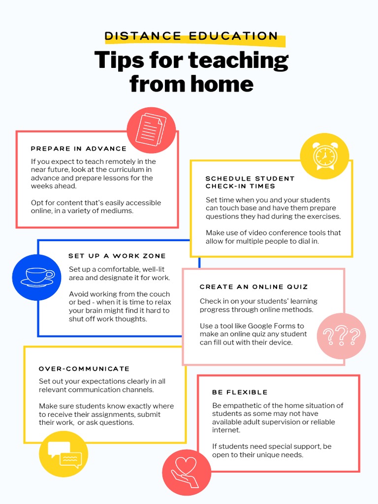 Online Teaching Tips For Teachers Infographics | PDF