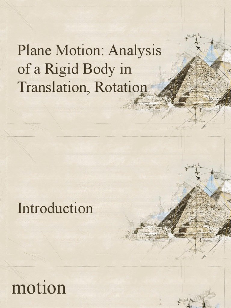 Plane Motion: Analysis of A Rigid Body in Translation, Rotation | PDF | Rotation Around A Fixed ...