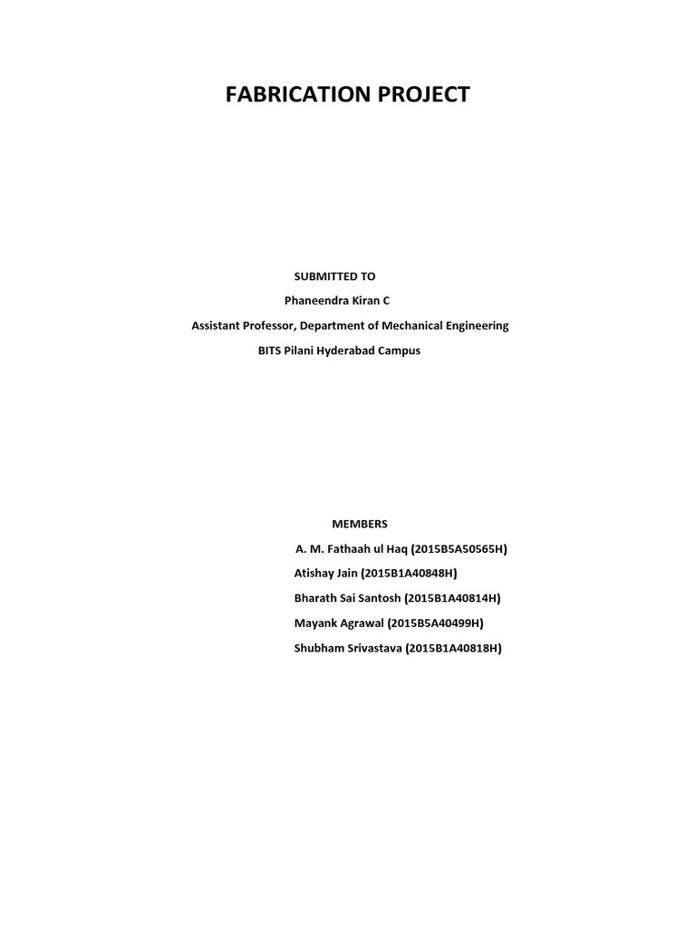 Fabrication PT - 1 | PDF