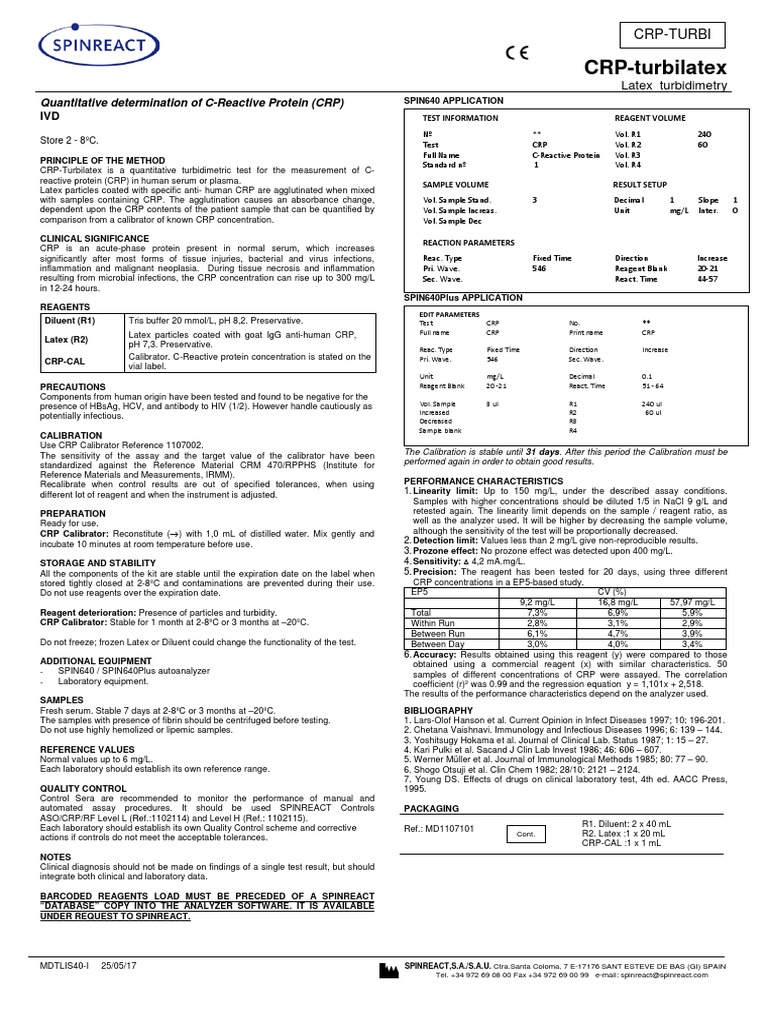 CRP-turbilatex: Quantitative Determination of C-Reactive Protein (CRP ...