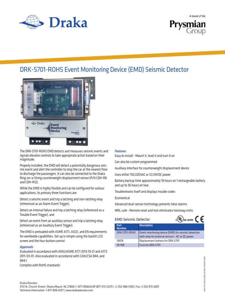 DRK-S701-ROHS Event Monitoring Device (EMD) Seismic Detector | Download ...