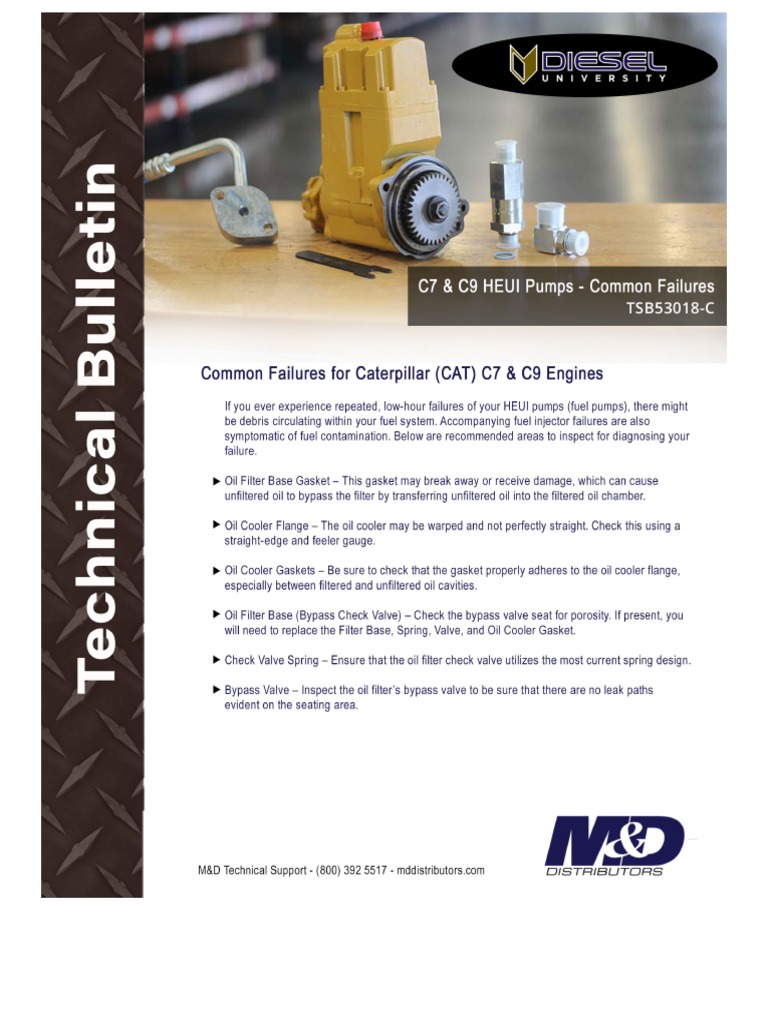 Technical Bulletin - CAT C7 & C9 - 10R8899 & 20R6642 Common Failure ...
