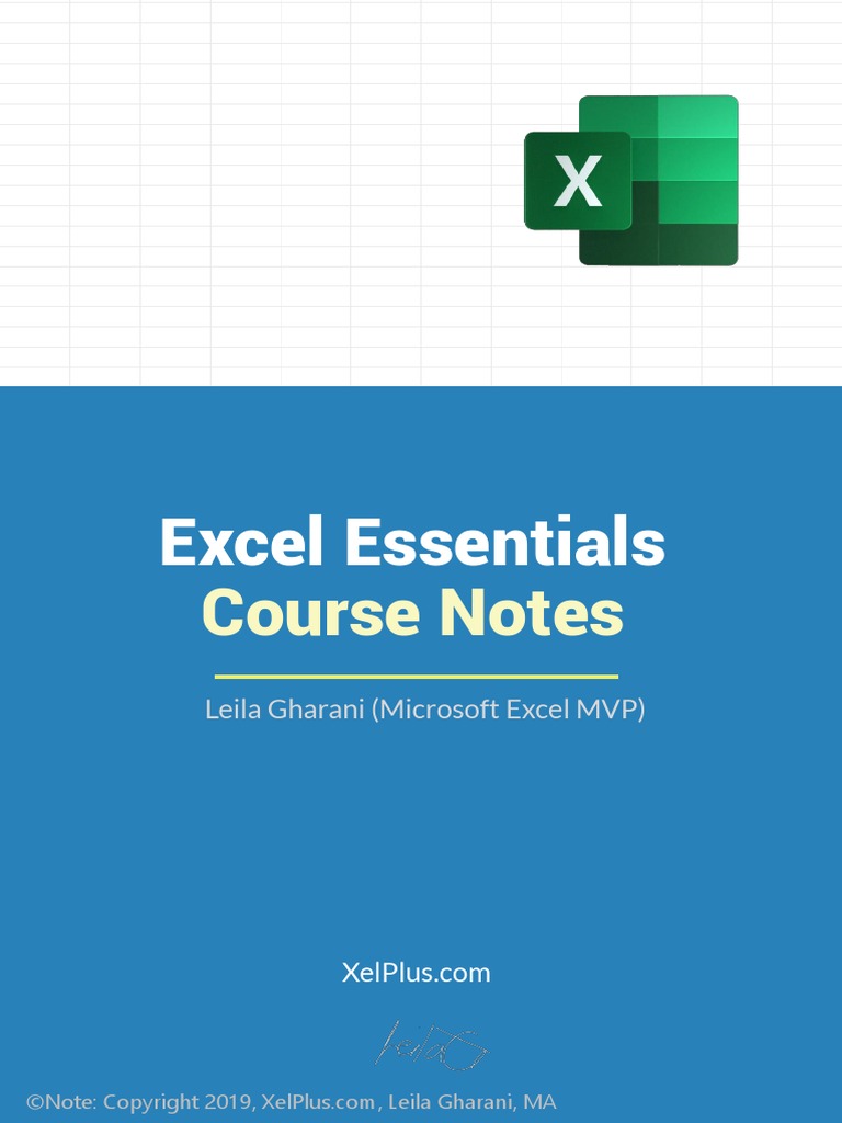 002 Excel-Essentials-CourseNotes PDF | PDF | Microsoft Excel | Computing