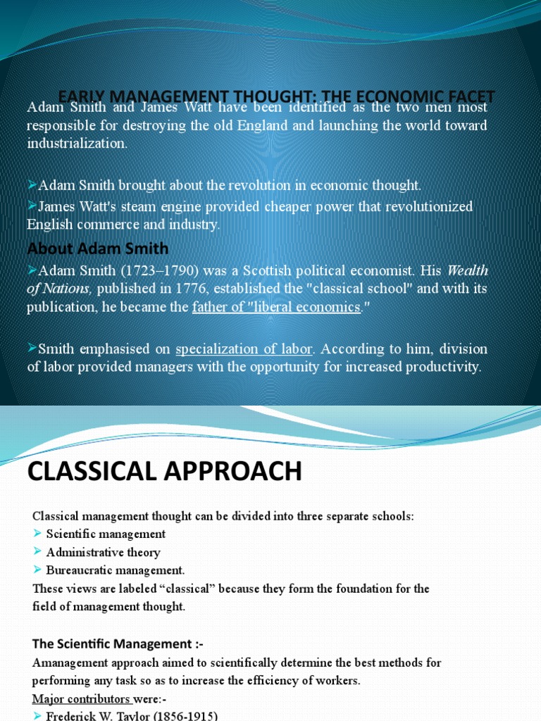 The Economic Foundations of Early Management Thought: An Analysis of ...