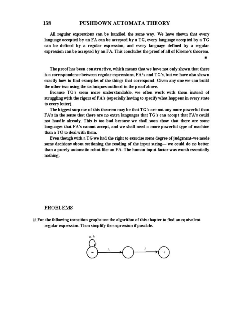 138 Pushdown Automata Theory: Constructive | Download Free PDF | Regular Expression ...