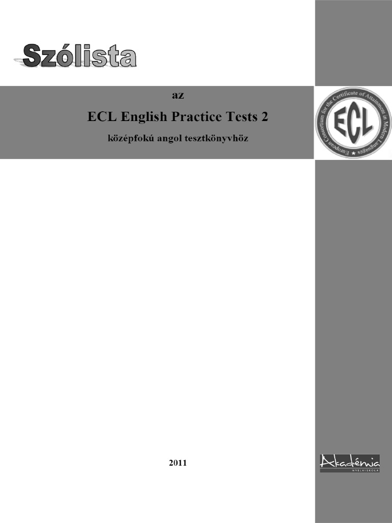 ECL English Practice Tests 2. Középfokú Angol Tesztkönyvhöz | PDF