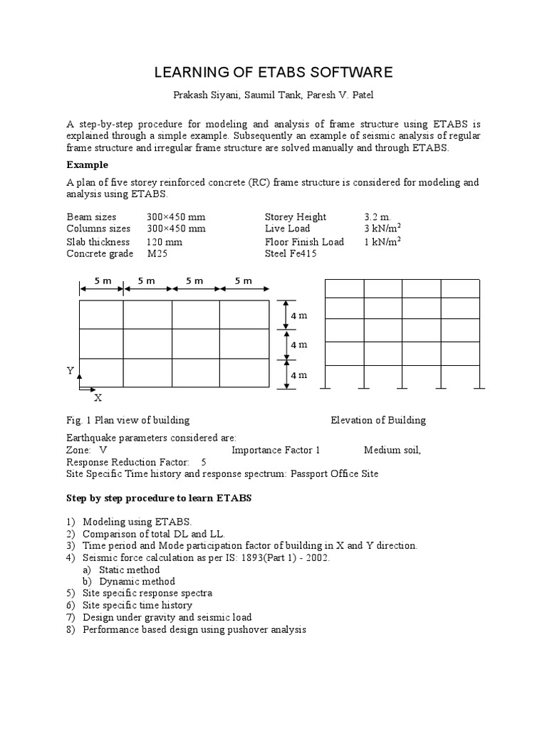 ETABS Structural and Seismic Analysis Guide | PDF | Beam (Structure ...