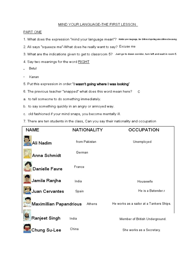 Mind Your Language | PDF