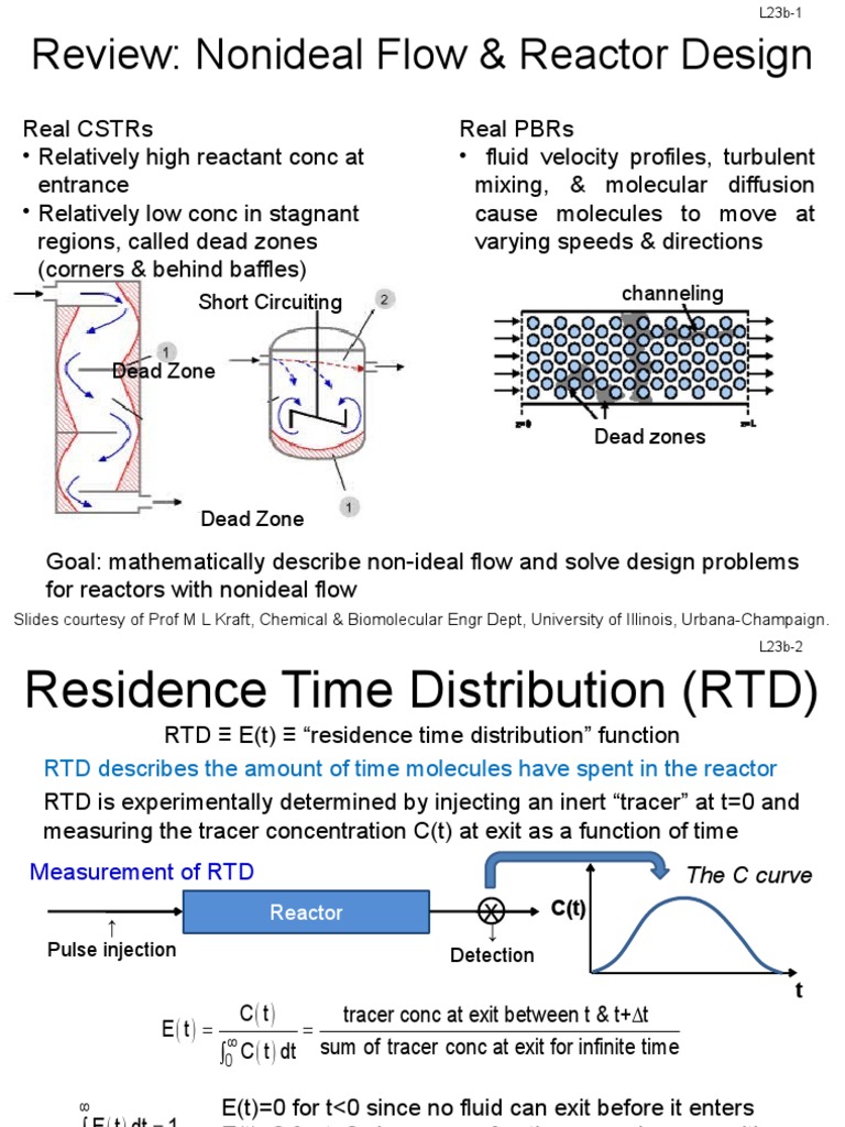 Nonideal Flow in Reactor Design | PDF | Chemical Reaction Engineering ...