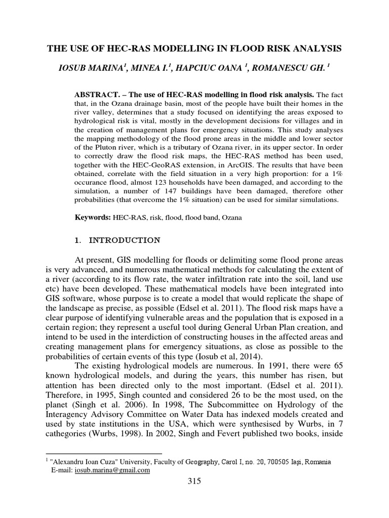 The Use of Hec-Ras Modelling in Flood Risk Analysis PDF | PDF | Flood ...