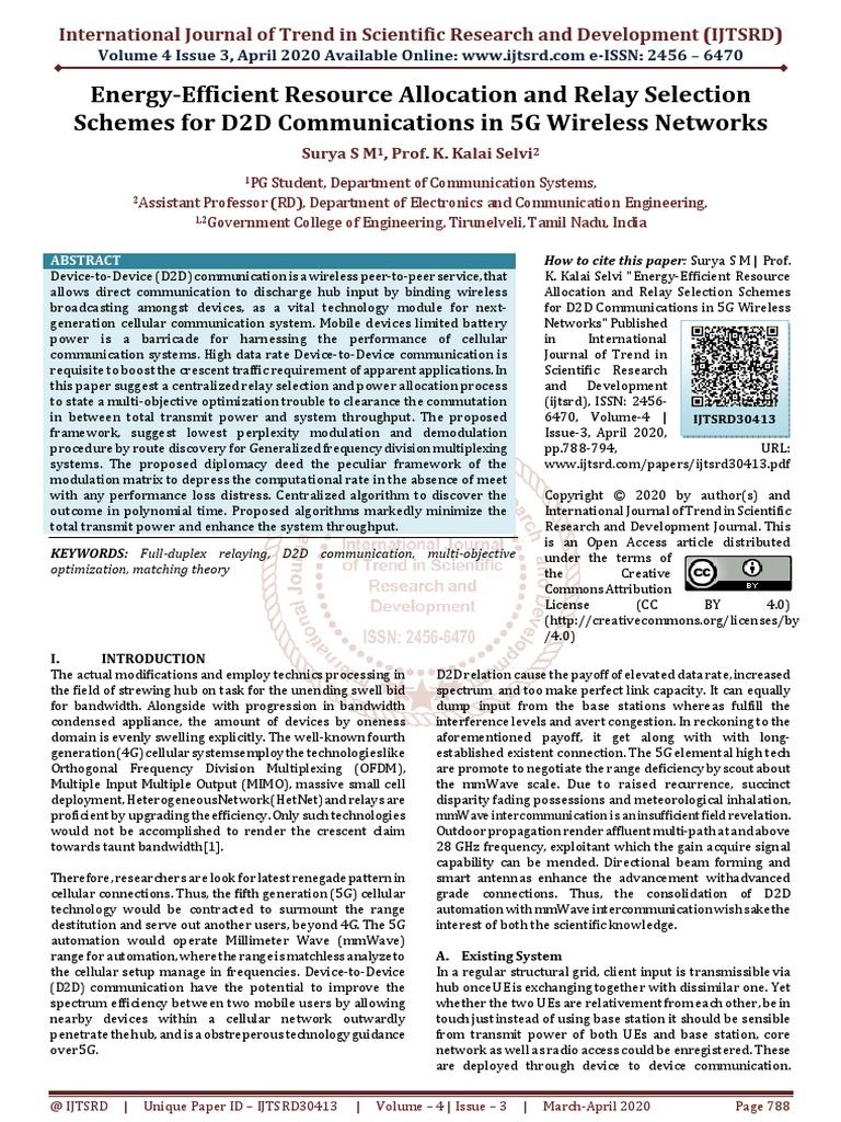 Energy Efficient Resource Allocation and Relay Selection Schemes For D2D Communications in 5G ...