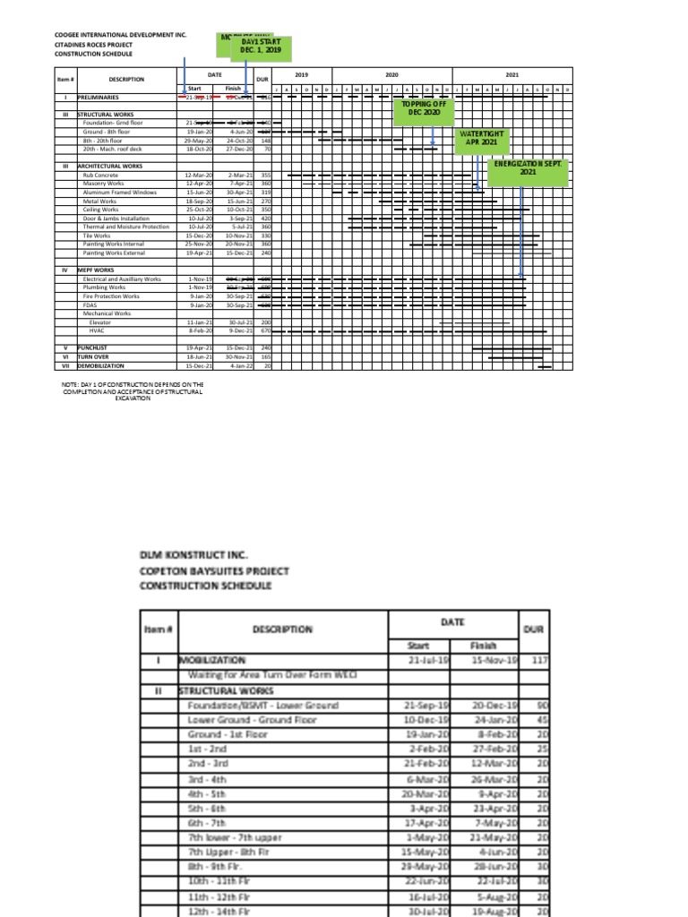 Schedule - Updated9182411975908974007 | PDF | Precast Concrete ...