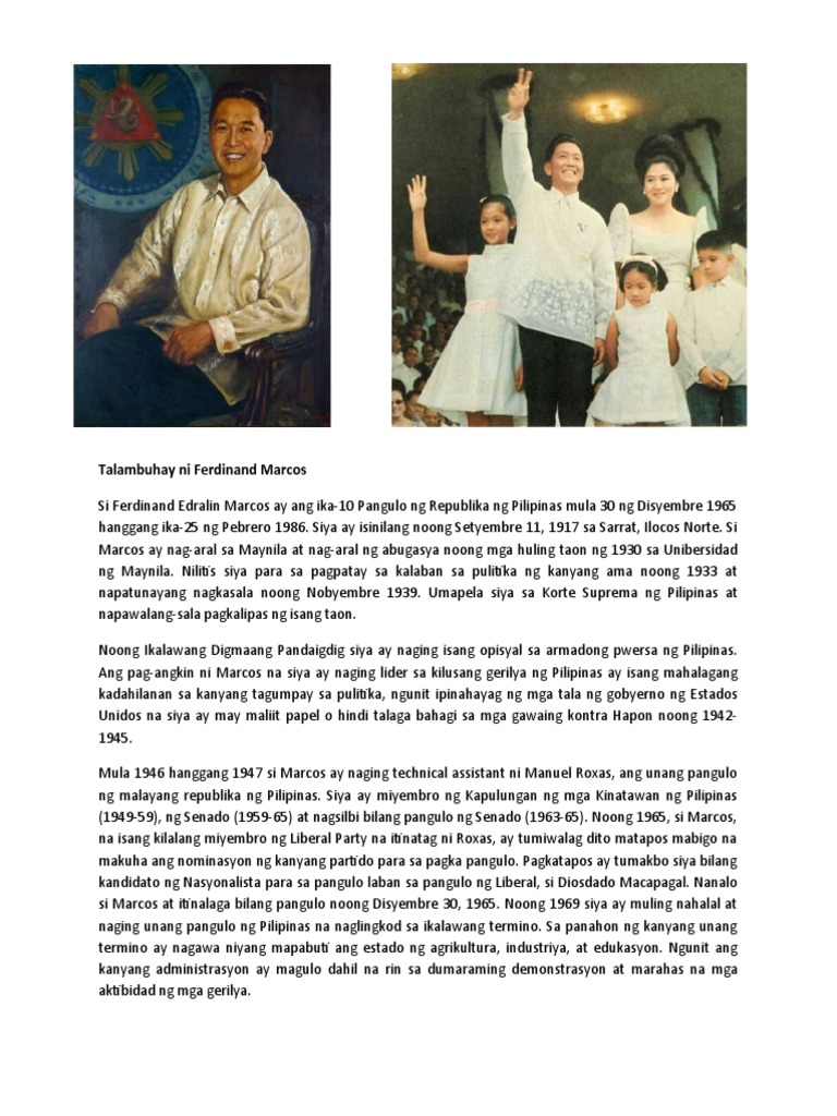 Ferdinand Marcos Talambuhay