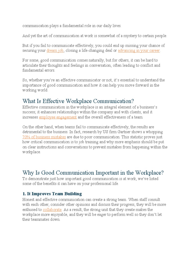 The Importance of Communication | PDF | Goal | Communication