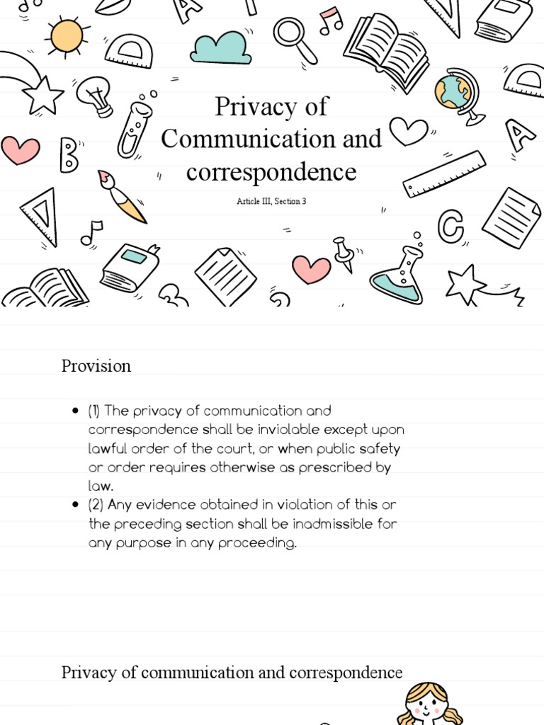 Privacy of Communication and Correspondence | PDF | Telephone Tapping ...