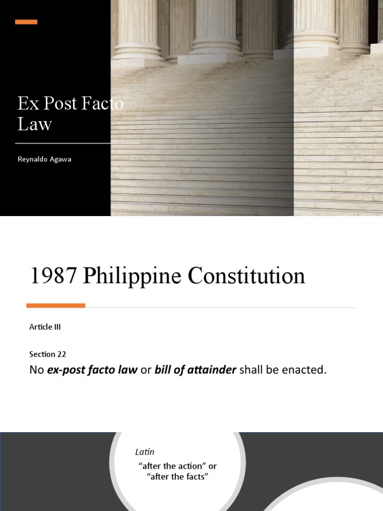 Ex Post Facto Law: Reynaldo Agawa | PDF | Politics | Social Science