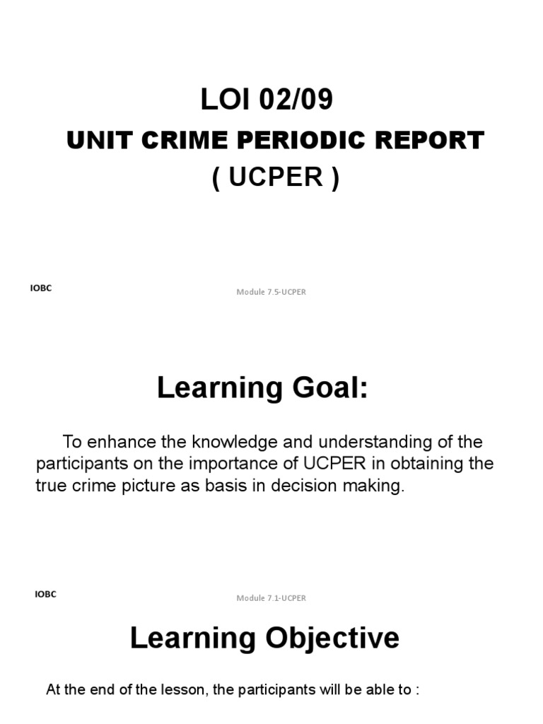 (Ucper) : Unit Crime Periodic Report | PDF | Uniform Crime Reports ...