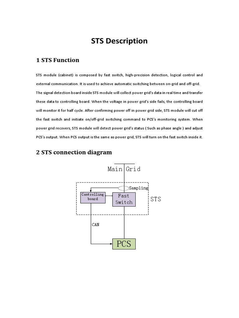 STS Data SheetV2017.10 | PDF | Electrical Grid | Power Inverter