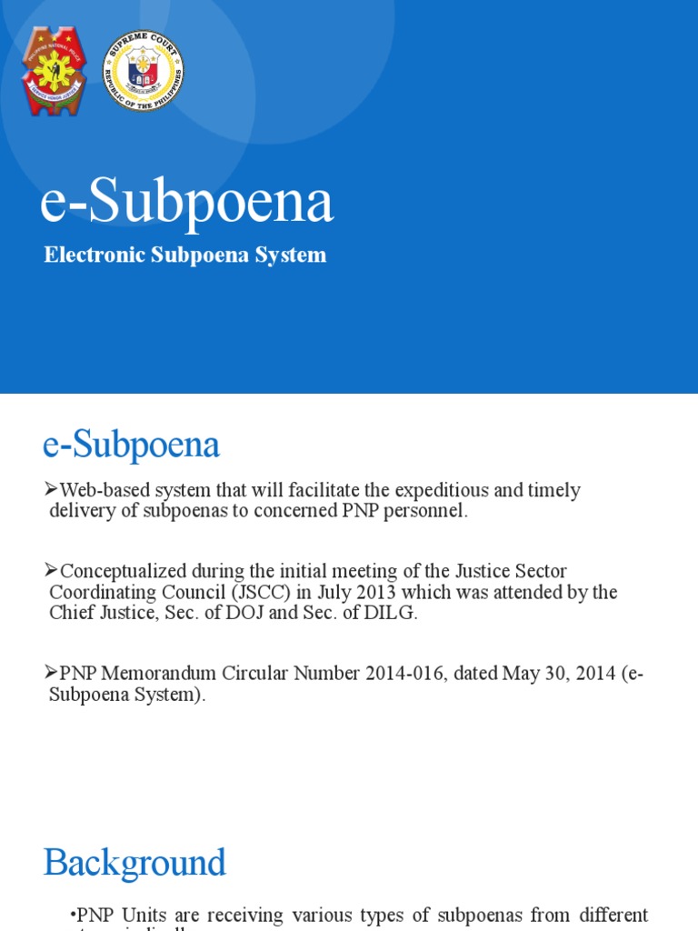 Esubpoena System | PDF | Subpoena | Login