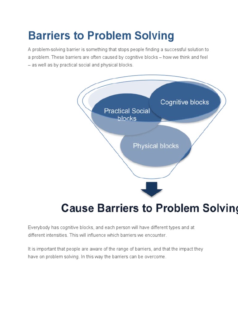 Barriers To Problem Solving | PDF | Psychological Concepts | Cognition