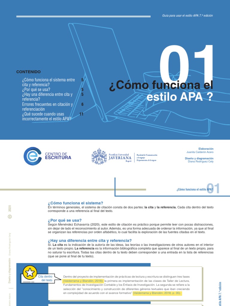 01 Cómo Funciona El Estilo Apa Pdf Estilo Apa Science