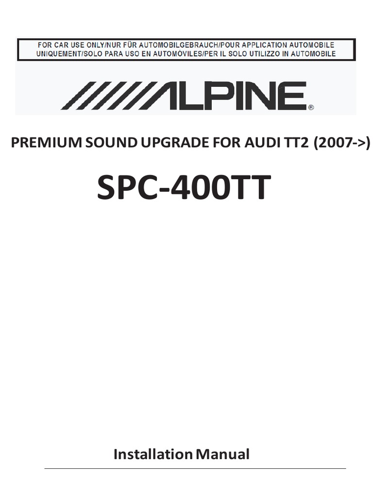 SPC-400TT: Premium Sound Upgrade For Audi Tt2 (2007 - ) | Download Free ...