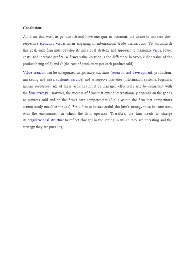 Economic Values Value: Conclusion | PDF